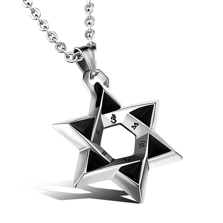 Masonic Religious Star Sign Necklace Silver 316 Stainless Steel ...