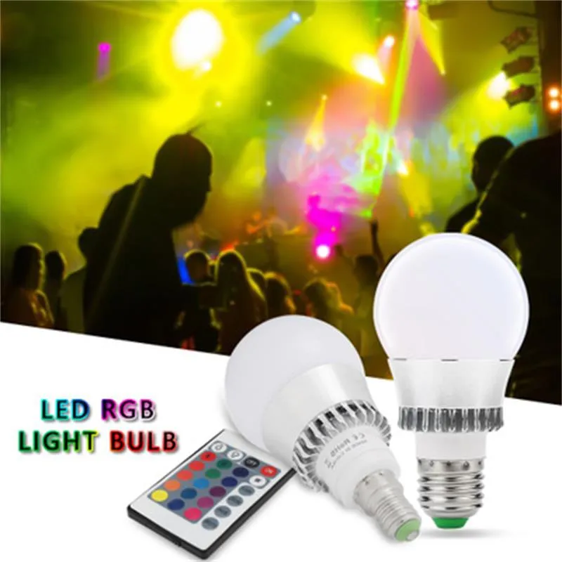 New RGB Led Bulb Lamp 5/10W E14/E27 Interface Wireless/Infrared Remote ...