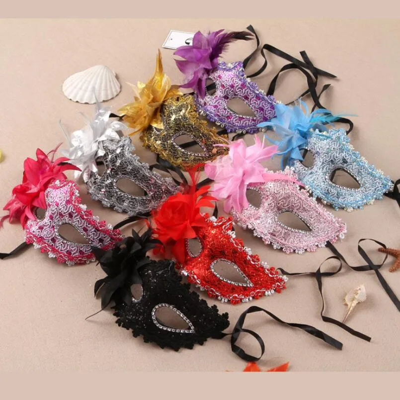 Colorful Venetian Masquerade Masks: Elegant Side Flower Design, Perfect ...