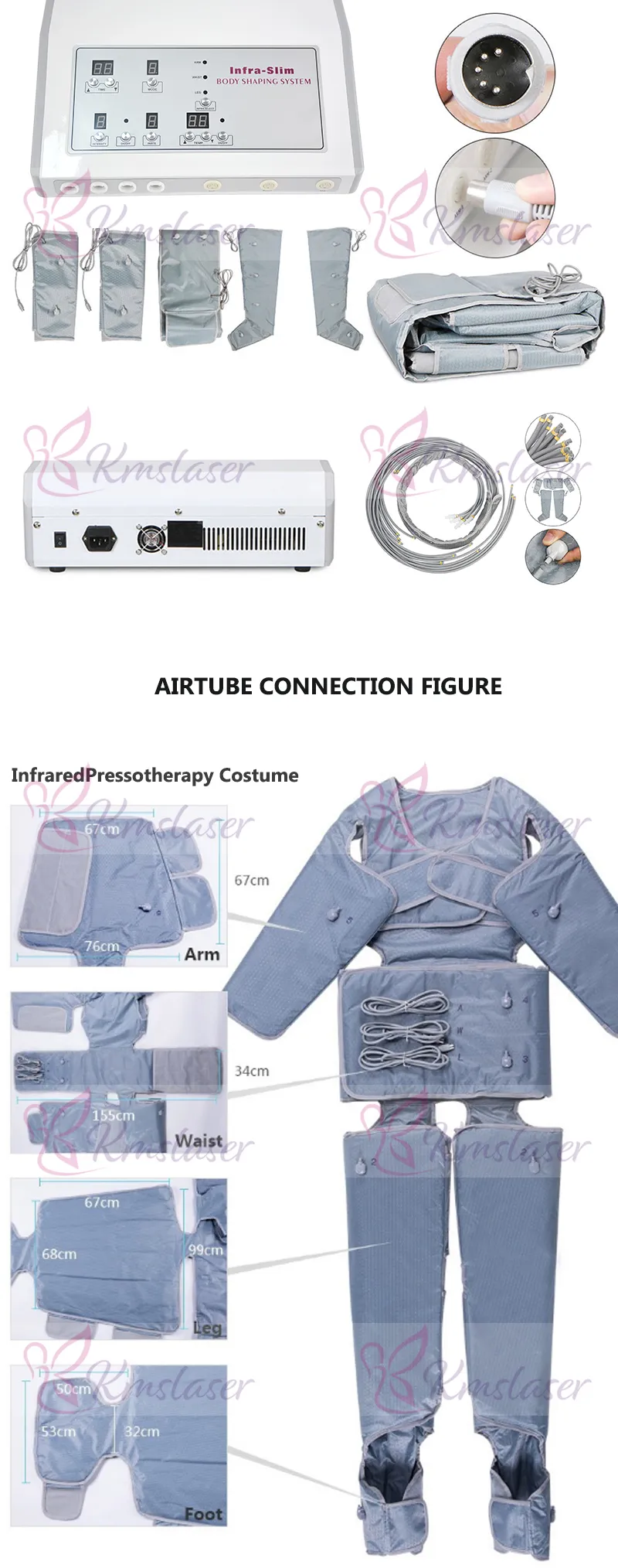 CE Certified Air Wave Pressure Bioslimming Body Wrap & Detox Machine ...