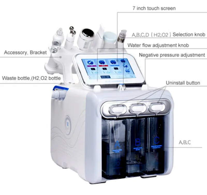 6 In 1 H2 O2 Hydra Facial Dermabrasion Water Oxygen Jet Peel Hydra Skin ...