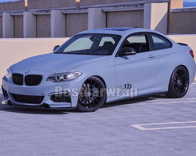 Premium Satin Gray Car Wrap Vinyl - Air Release, Low Tack Adhesive, 5ft ...