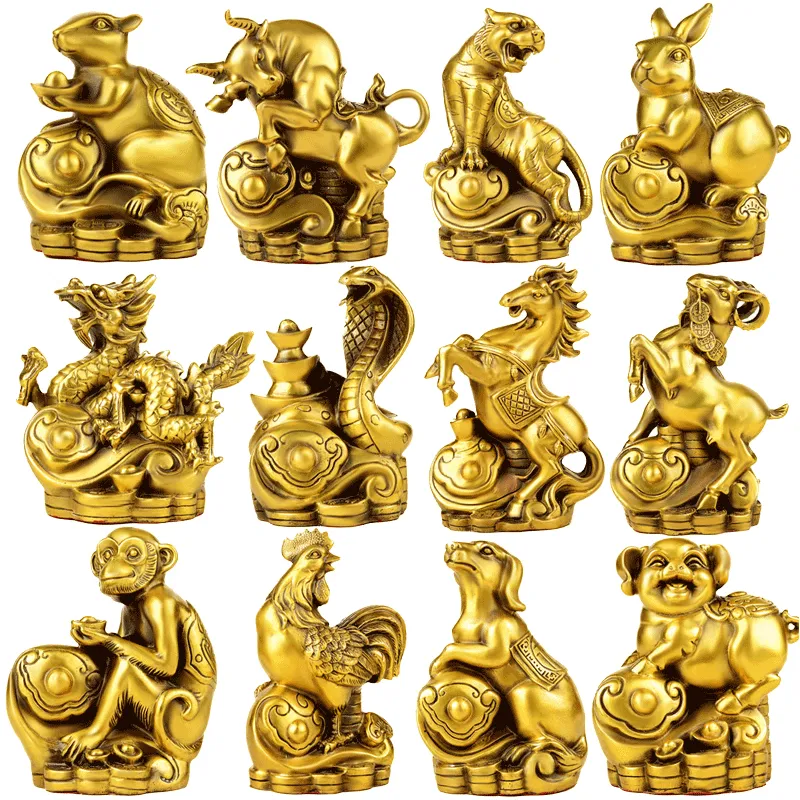 Gold chinese zodiac figurines 60 photos - Astrologytoyou.com