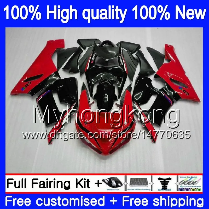 Premium Motorcycle Fairing Kit - Black & Red - Fits ZX6R ZX636 2005 ...