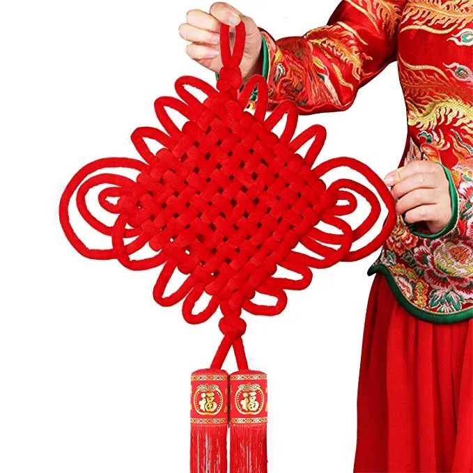 Chinese Decorations: Red Chinese Knot Tassel Pendant Traditional Lucky ...