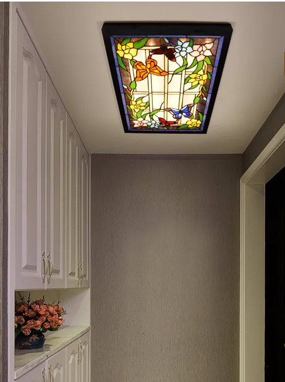 Fluorescent Light Diffuser Stained Glass | Shelly Lighting