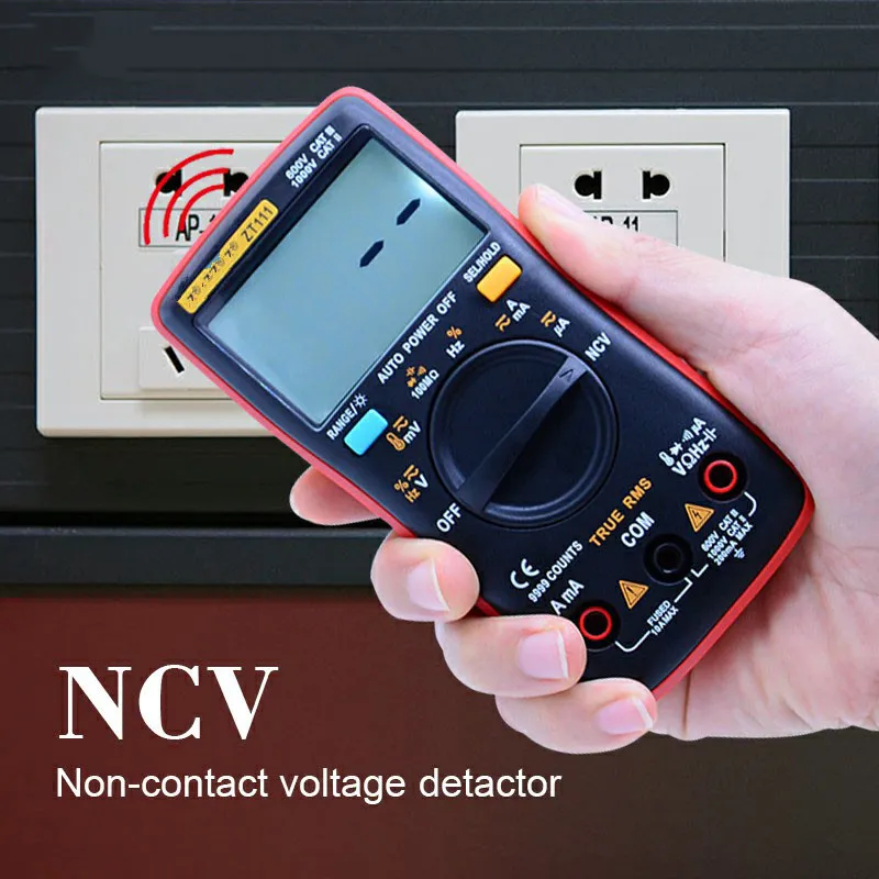 DC Current Amp Meter Pocket Digital Multimeter 9999 Counts, AC/DC Volt ...