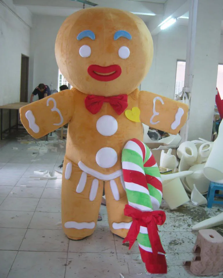 Adult Gingerbread Man Gingerbread Mascot Costume 2019 Hot New Arrival