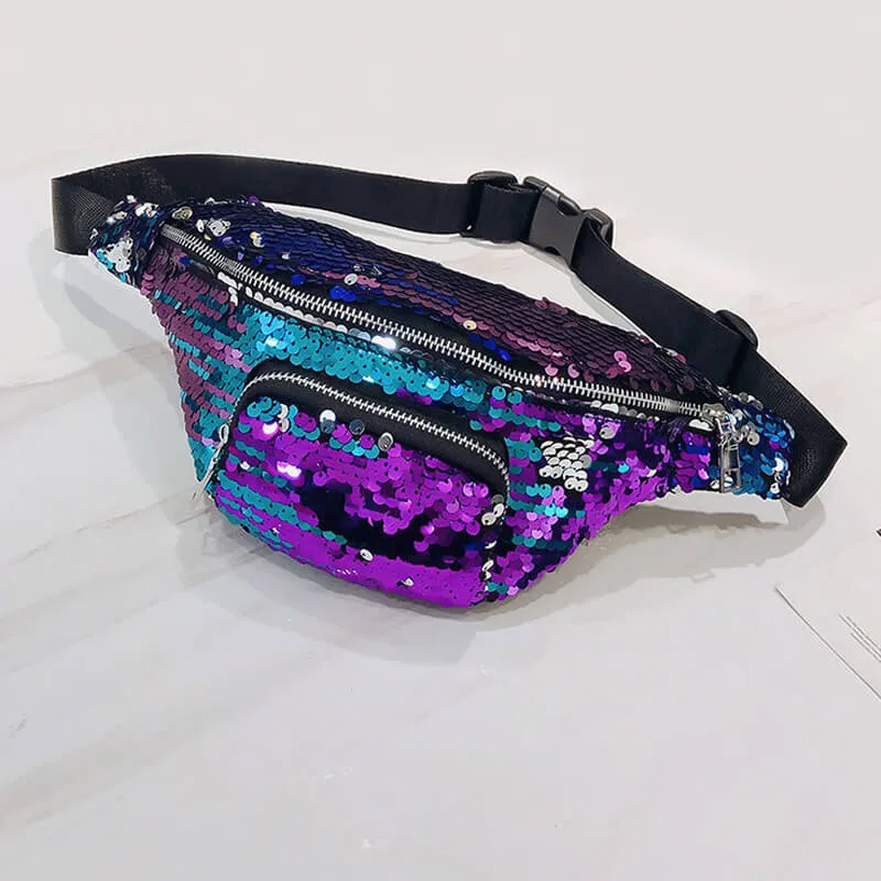 Sequin Fanny Pack For Men & Women Stylish Waist Bag For Shopping, Phone ...