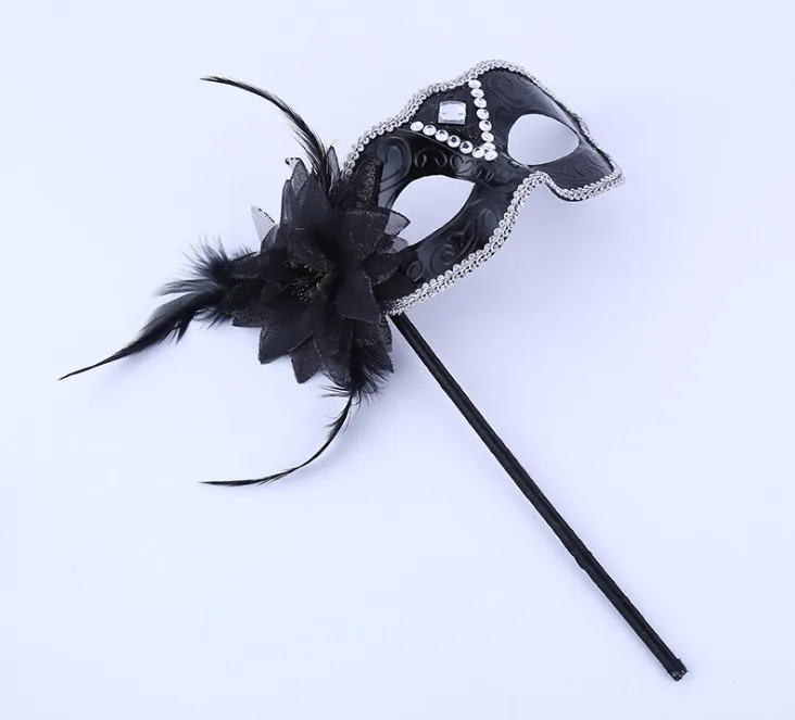 Halloween Venice Princess Mask Handheld Side Flower, Masquerade Party ...