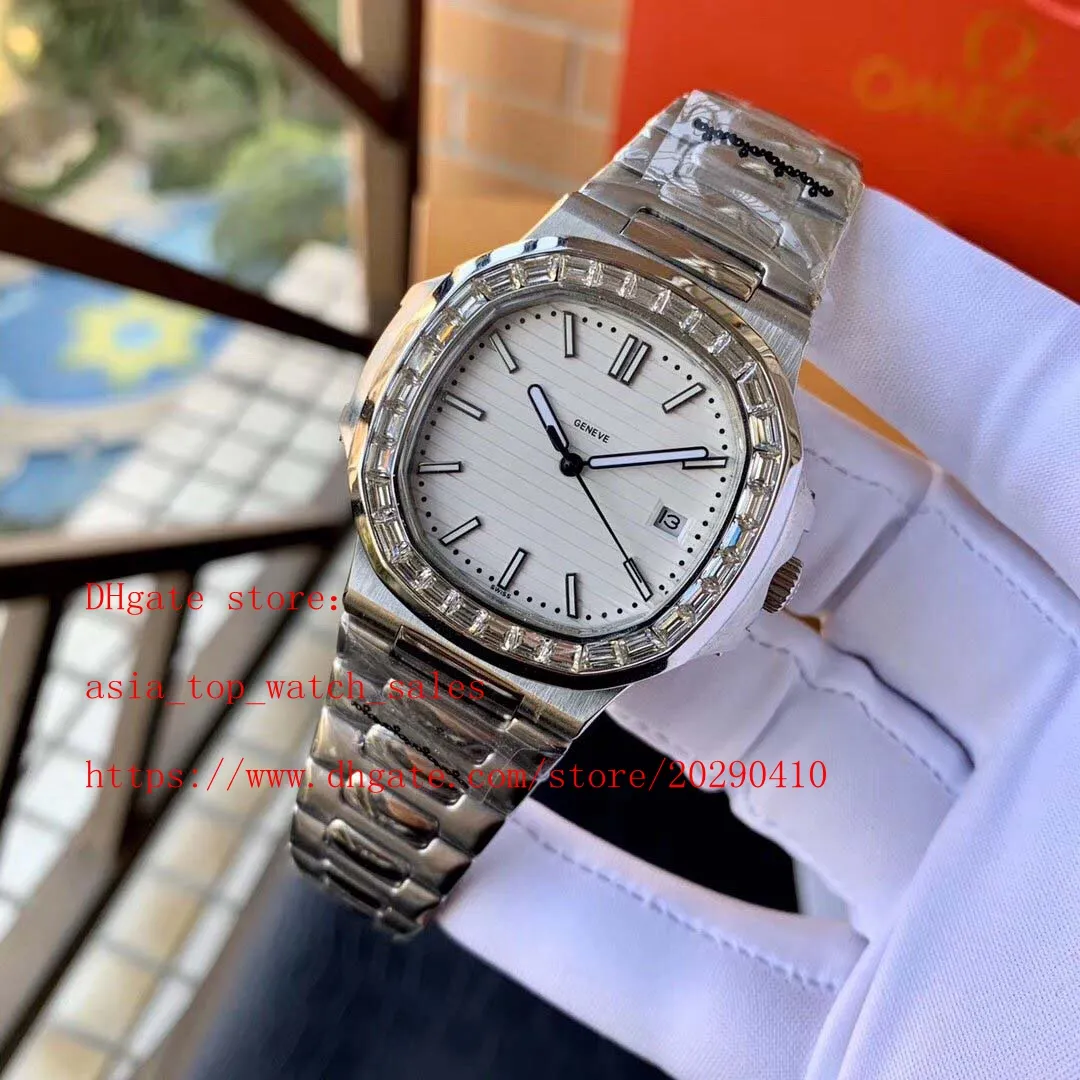 Nautilus Watch 40mm Square Diamond Bezel - Automatic Mechanical Date ...