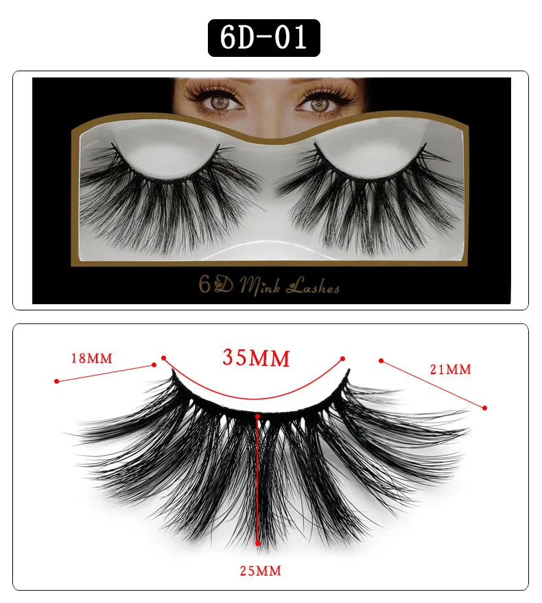 6D Eyelashes 25MM Big Eye Lashes Natural Long Thick Handmade Lashes ...