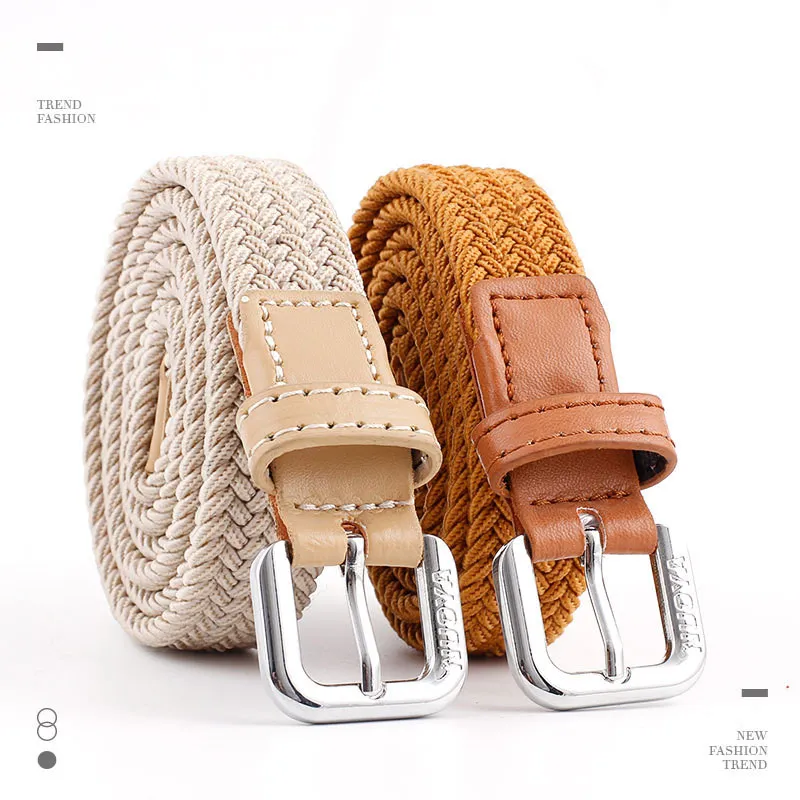 Unisex Woven Thin Belt Elastic Elastic Casual Belt Student Trend Parent ...