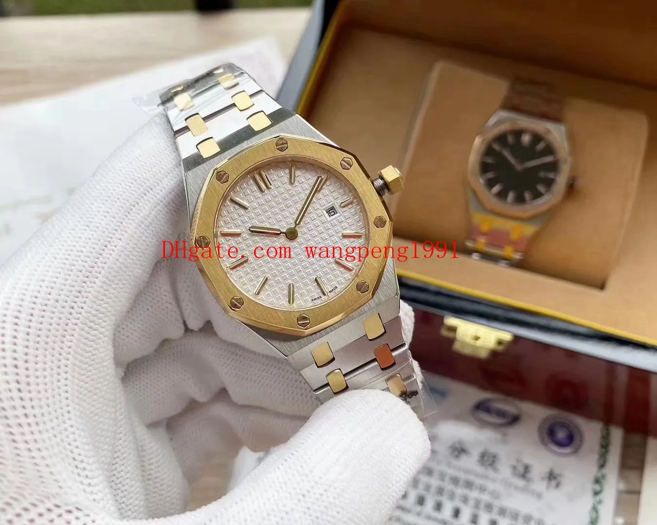 Womens 33mm Stainless Steel Two Tone Gold Quartz Wristwatches With ...