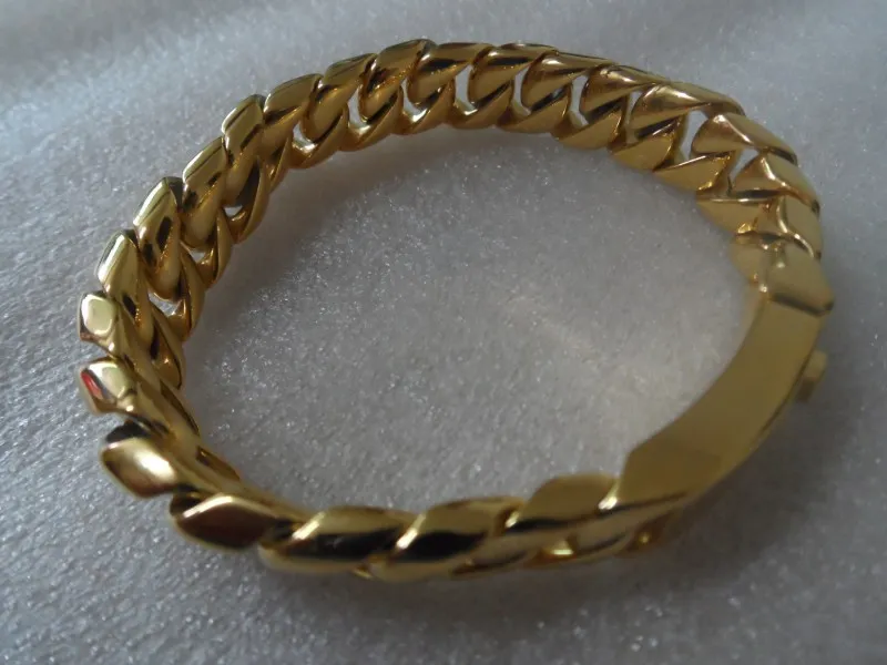 Gold Plated Stainless Steel Curb Link Chain Bracelet... From ...