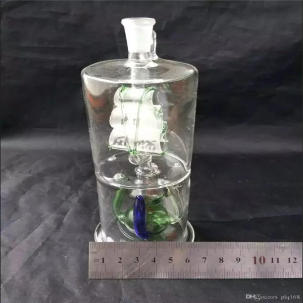 Oil Burner Water Bongs Sailing Boat Design Glass Pipe With Cucurbit ...
