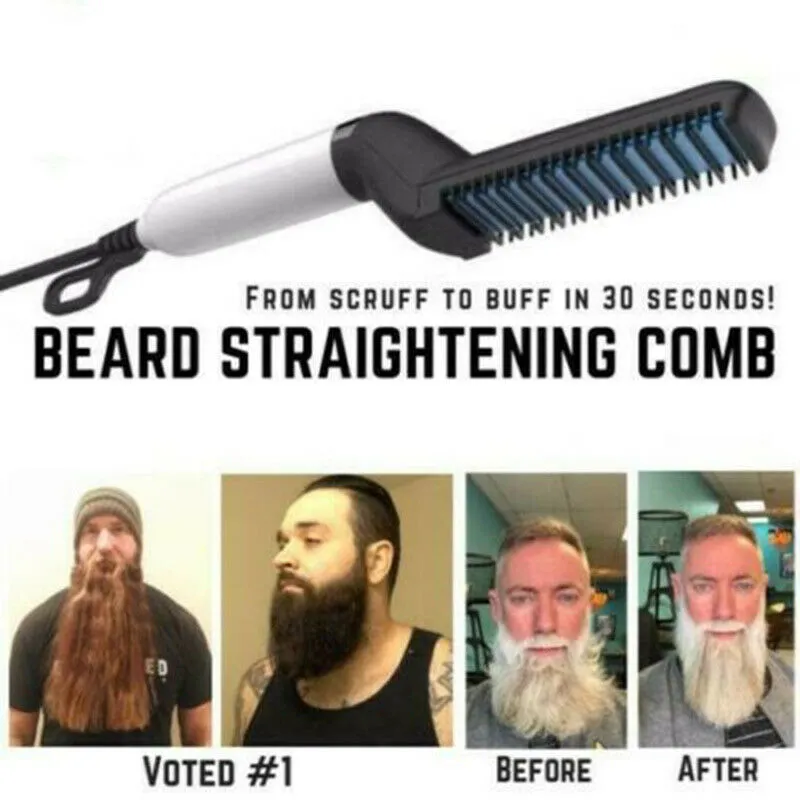 Curling Hourling Mens All In One Ceramic Beard Styling Hierro Peine ...