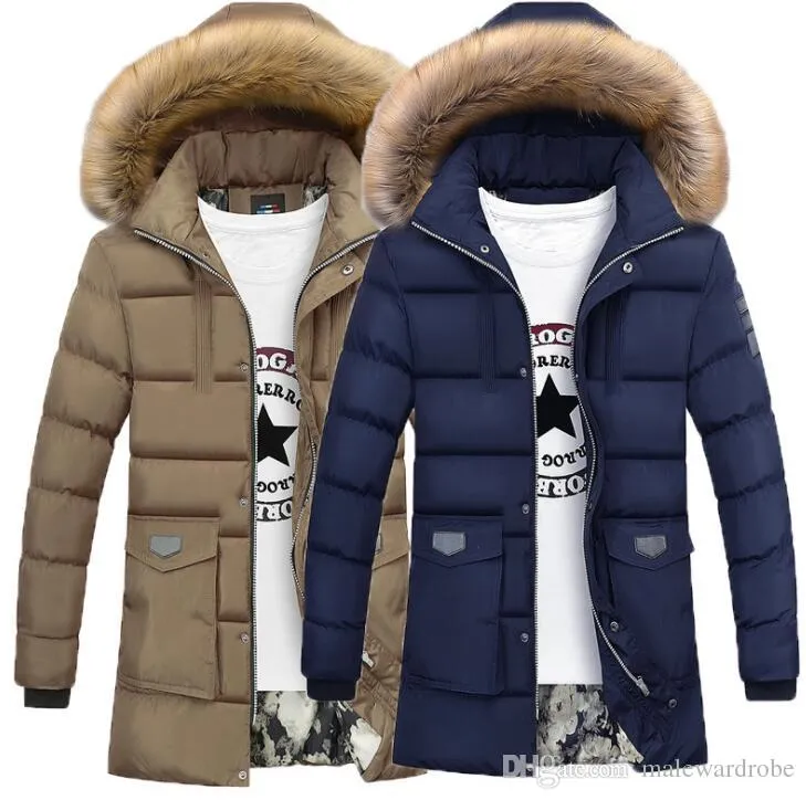 Winter Men Long Designer Down Jacket Coats Hooded Warm Thick Down Coat ...