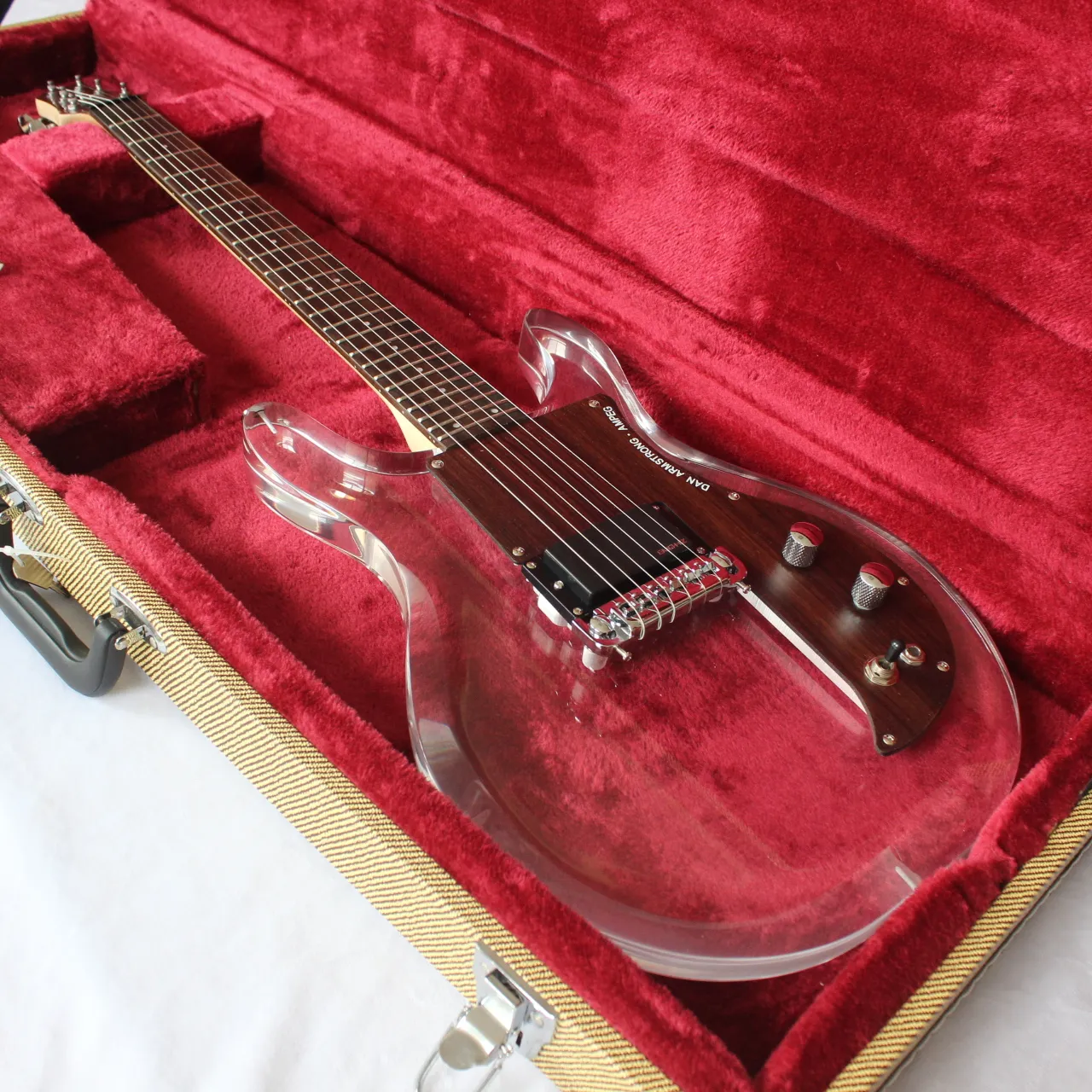 Display Guitars/Acrylic Crystal LED Electric Guitar, 24 Fret ...