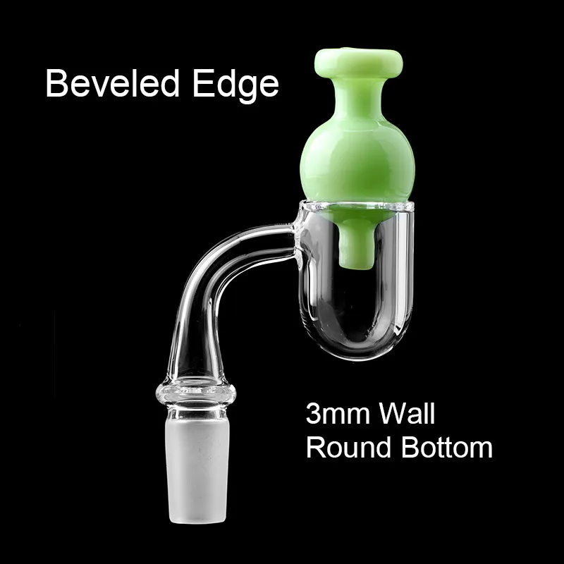 Newest 3mm Round Bottom Beveled Edge Quartz Banger With Glass Bubble ...