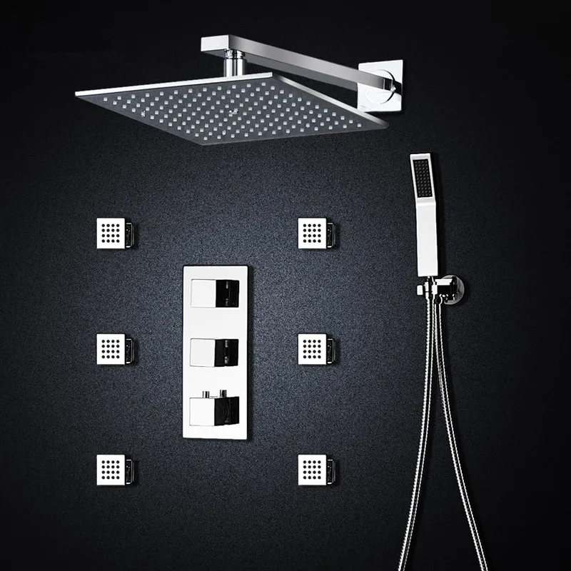 DHgate.com:Thermostatic Bath Room Shower Faucets 10" Mixing-valve Wall ...