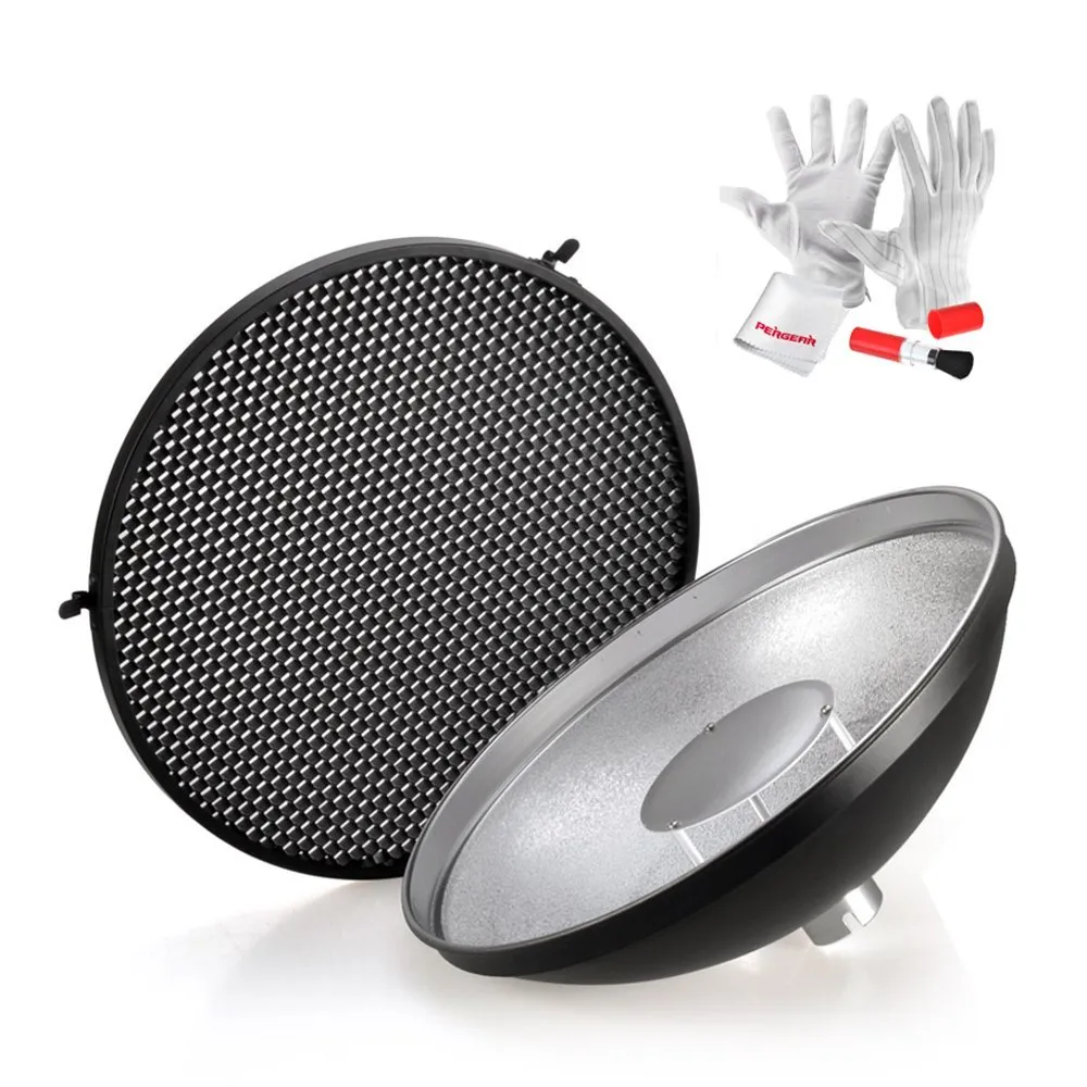 Beauty Dish Reflector with Honeycomb Grid - Professional Flash Light ...