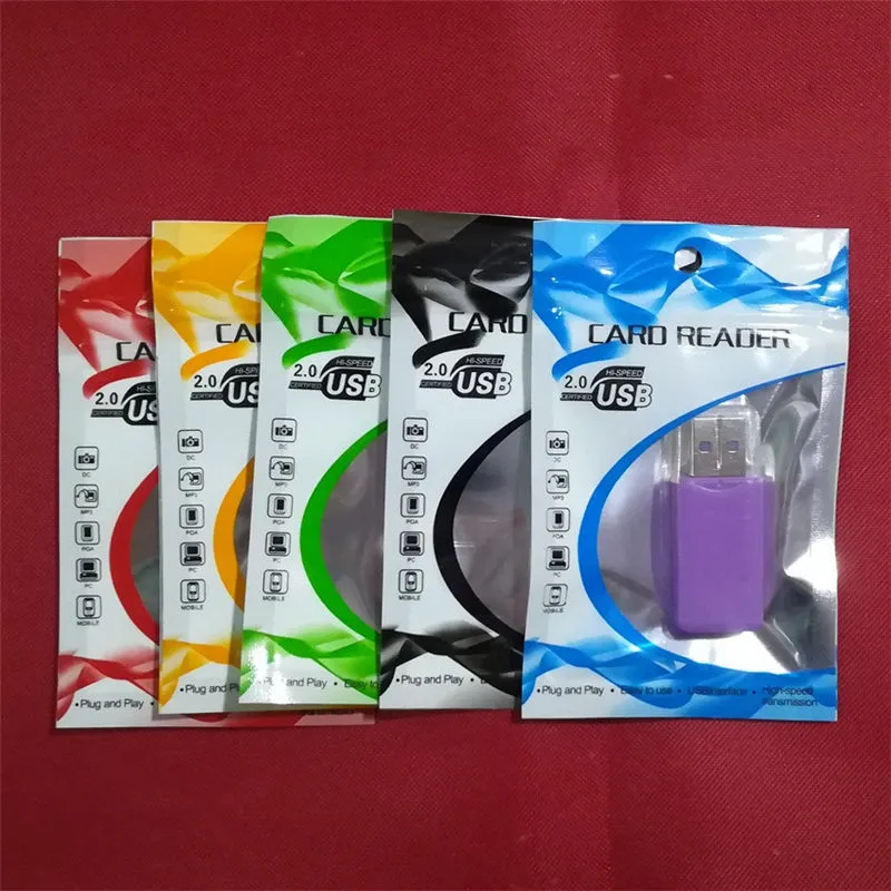 7*11cm Plastic Card Reader OPP Bags Zip Lock Hang Hole Poly Packages ...