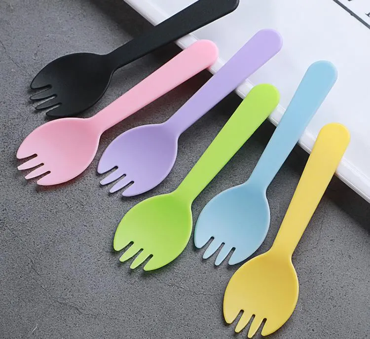 Individually Wrapped Disposable Plastic Spork Fork For Desserts, Ice ...