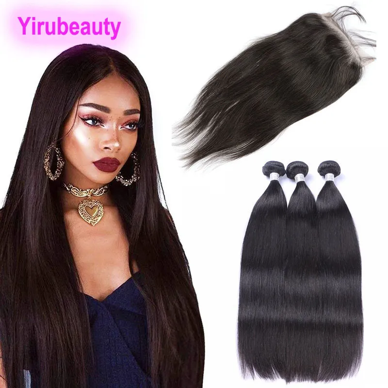 DHgate.com:Brazilian Virgin Hair 3 Bundles with 6x6 Lace Closure Straight Human Hair Extensions ...