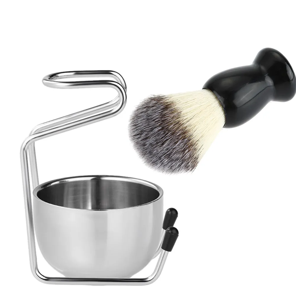 Men's Stainless Steel Beard Shaving Mug Bowl Brush Stand Holder ...
