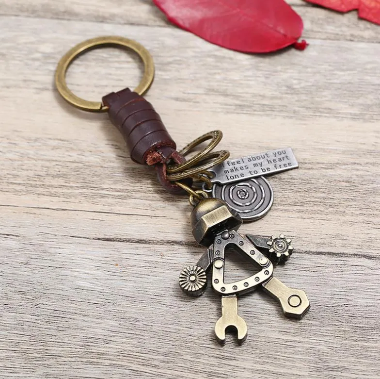 Handmade Vintage Robot Antique Keychain For Men And Women Copper Alloy ...