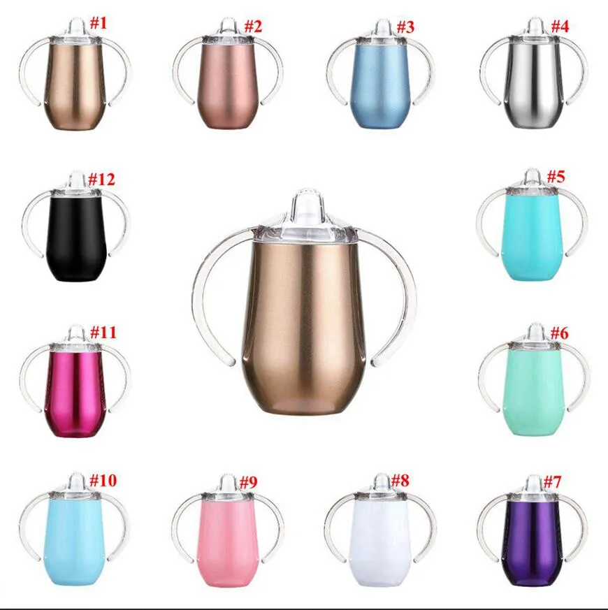 Stainless Steel Egg Mug 10oz Sippy Handle Vacuum Insulated Leak Proof ...