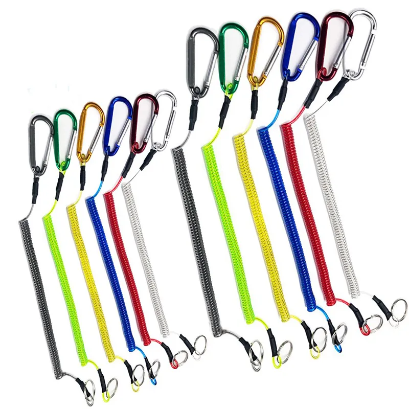 Carabiner Keychain Retractable Spring Rope Lanyard With Strong Pull ...