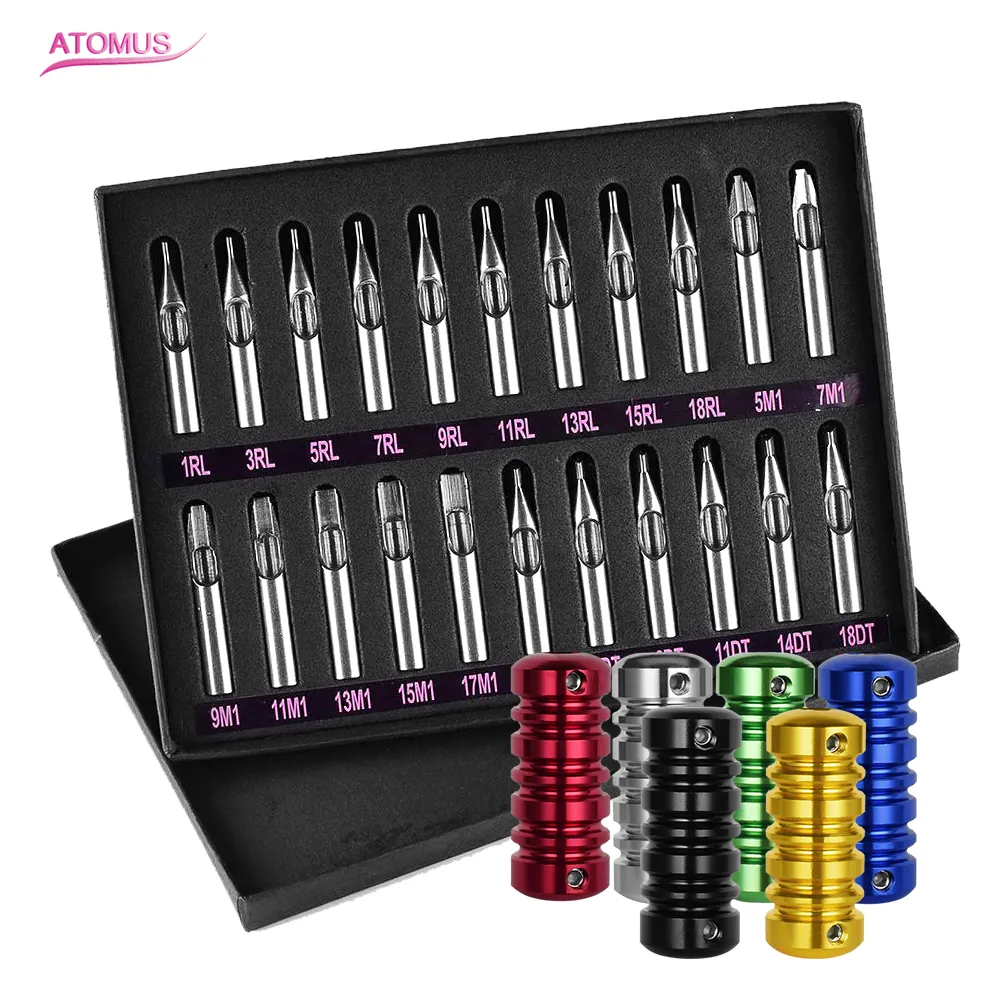 DHgate.com:Stainless Steel Tattoo Nozzle Tip Kits - 22Pcs Reusable Grip ...
