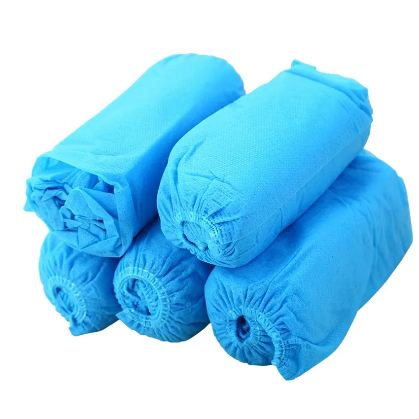 Disposable Shoe & Boot Covers - Blue Non-Woven Fabric Overshoes for ...