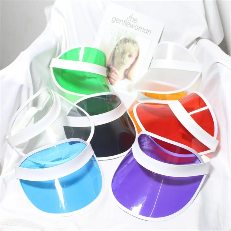 DHgate.com:Transparent Clear PVC Sun Visor Hat - Stylish Elastic Beach ...