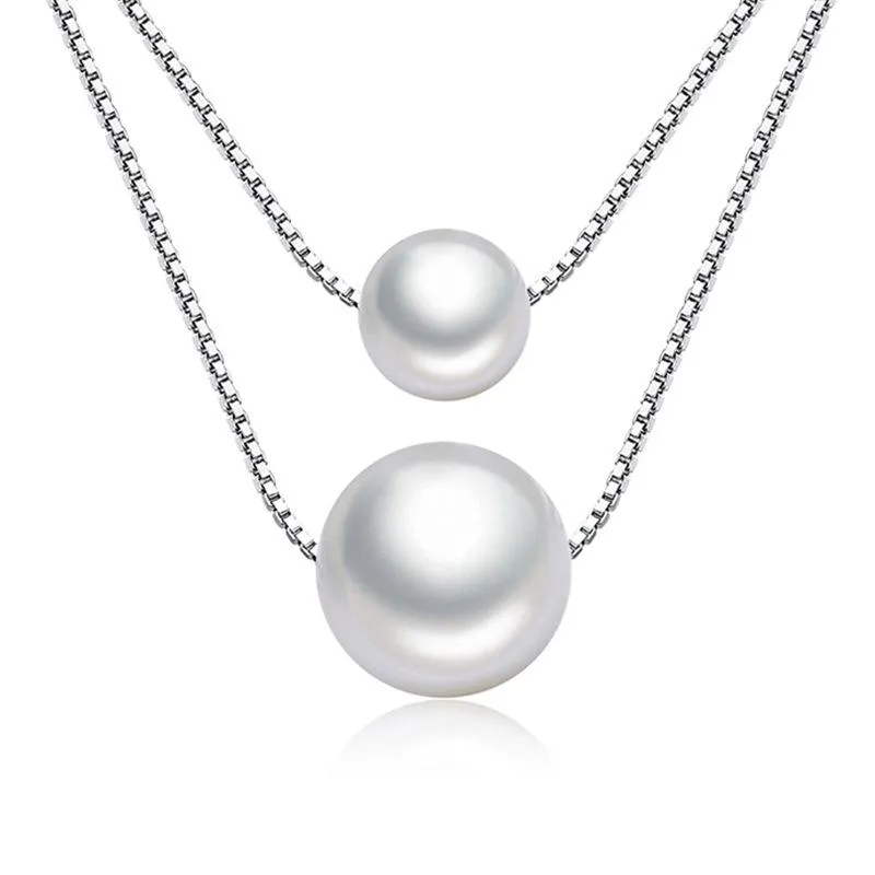 Elegant Natural Pearl Multi Layered Necklace: 925 Sterling Silver ...