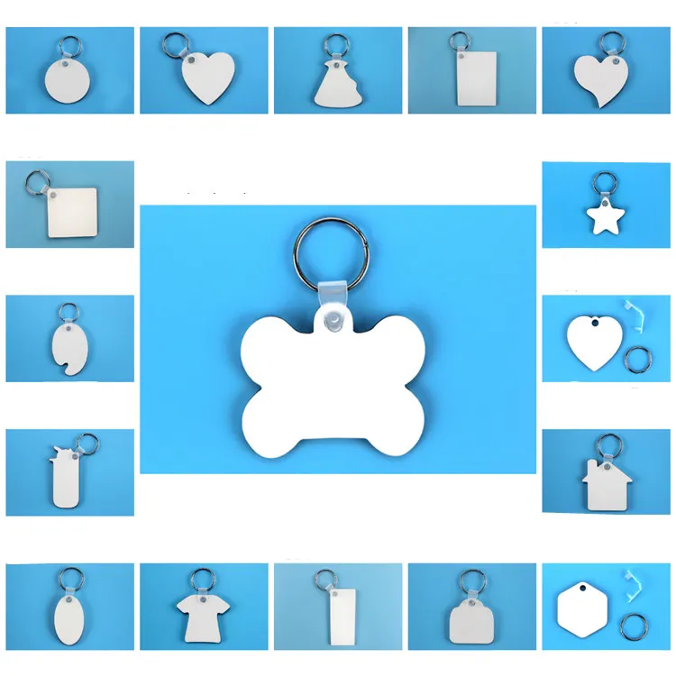 Blank Keychains For Sublimation Mdf Heart Round Love Key Chain Thermal ...