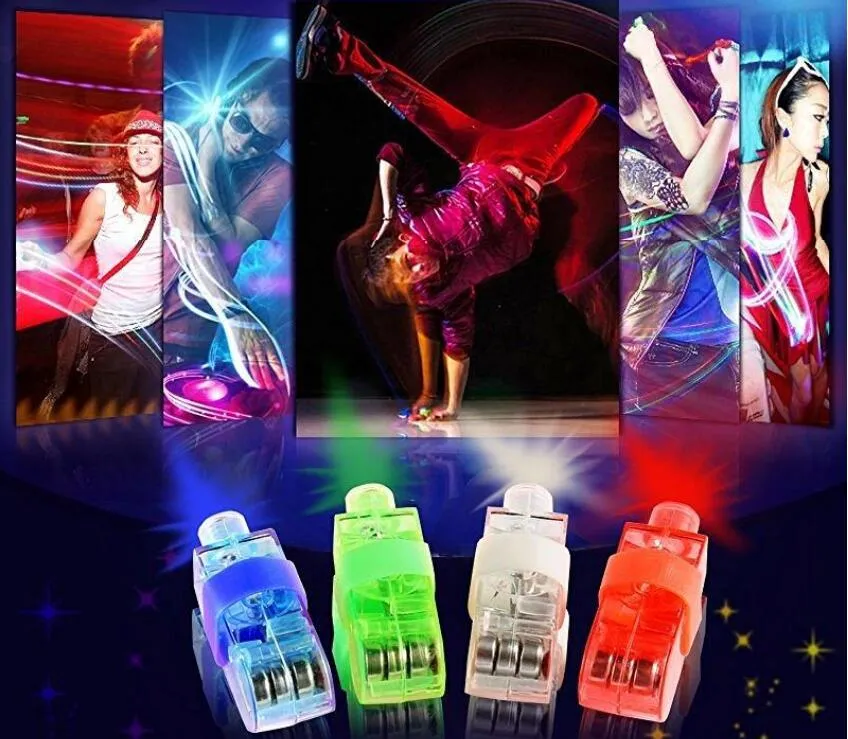 LED Lighted Ring Lights Laser Finger Beams Party Flash Kid Outdoor Rave ...