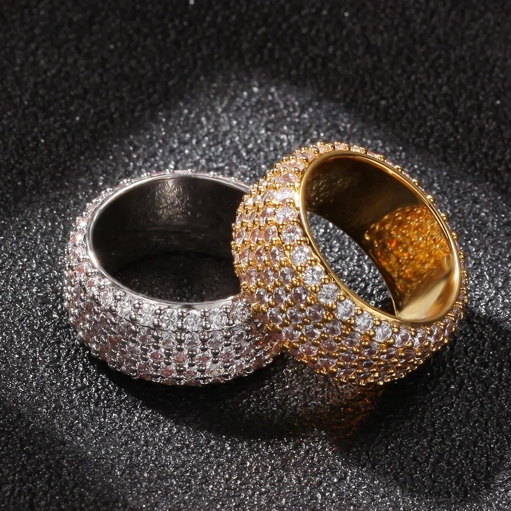 Bling Iced Out Lovers Ring Personalisierte Gold WeiBgold Diamond Band Fur Hip Hop Hochzeitsvergutung Von 15 8 DHgate