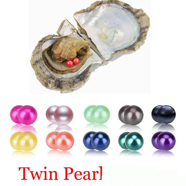 Akoya Oyster Pearl Jewelry Kit: DIY Twin Pearls 6 7mm Round Seawater ...