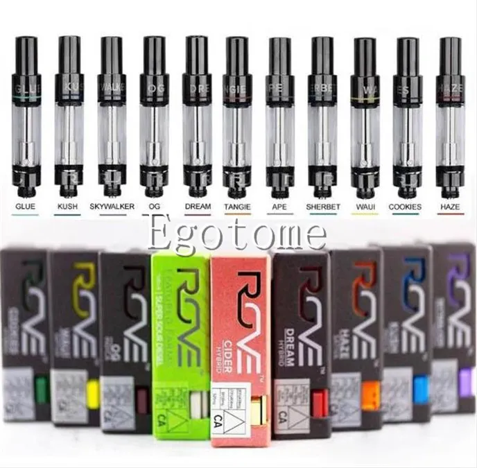 DHL ROVE Vape Cartridges Pyrex Glass Tank Carts 0.8ml 1.0ml Ceramic ...