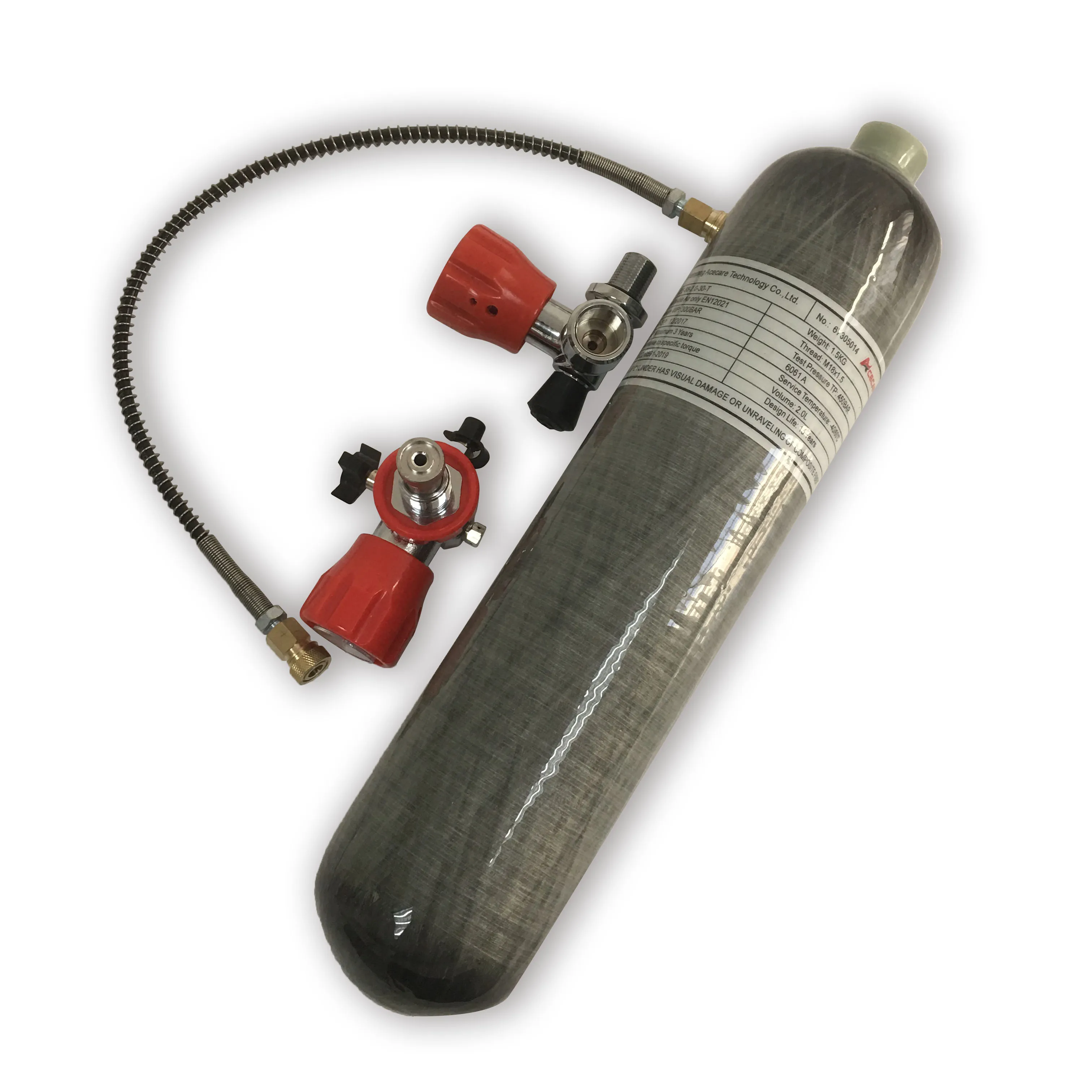 2 Liter Pressure Tank 30MPa Pcp Cylinder Bottle Valve And Filling ...