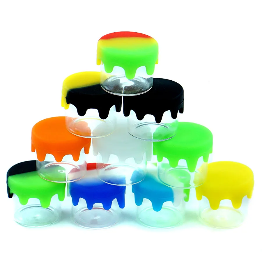 Colorful 6ml Glass Jar Wax Dab Container With Nonstick Lid Portable ...