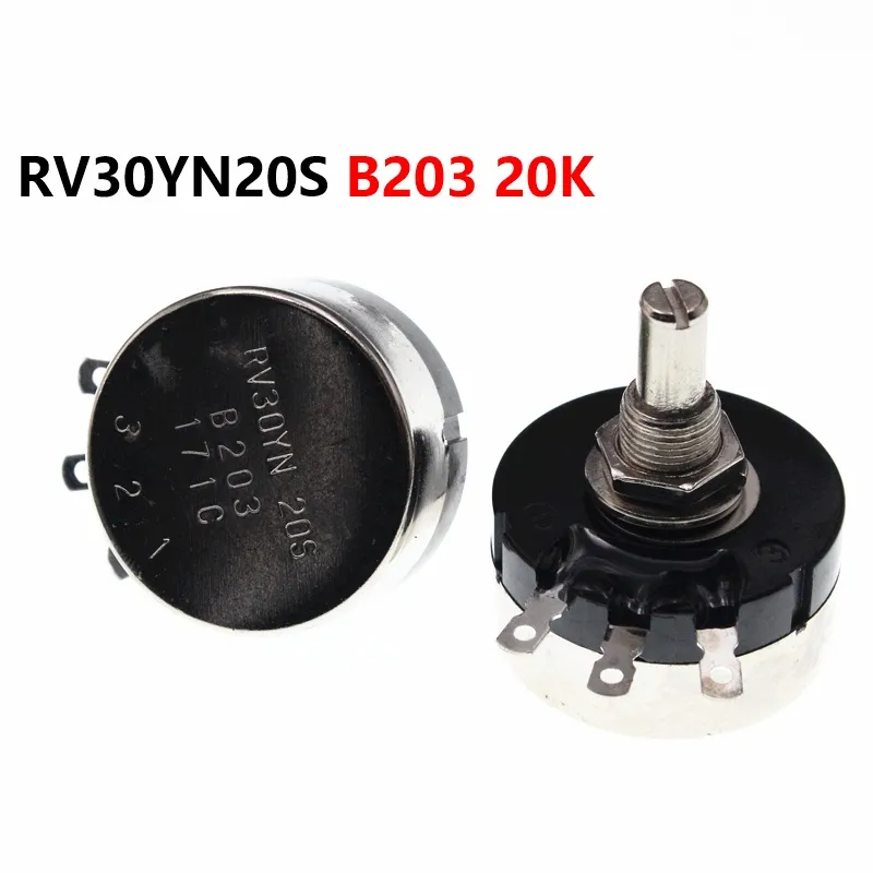 RV30YN20S B203 20K 3W Single Turn Carbon Film Potentiometer Adjustable ...