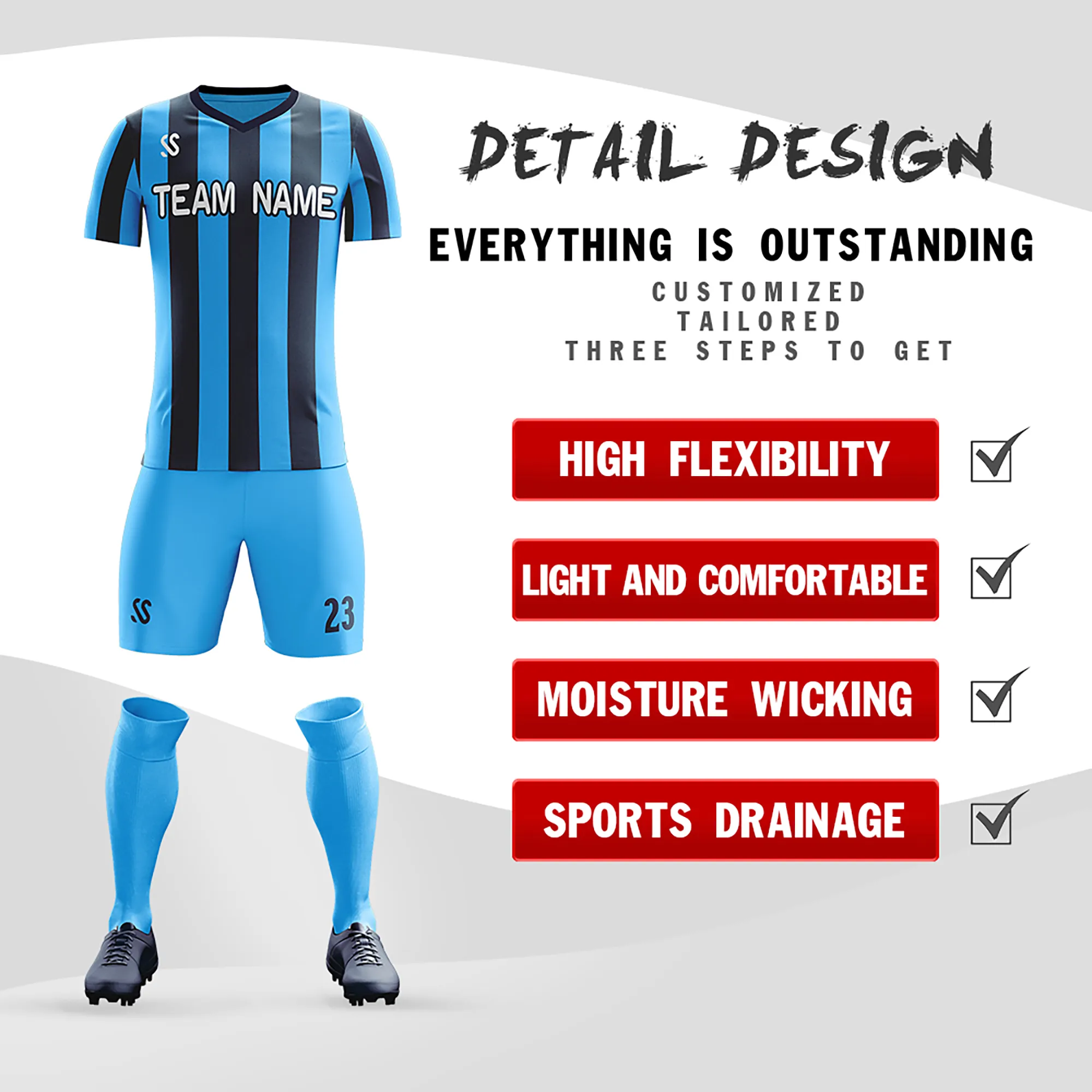 Kids & Adult Soccer Uniform Sets - Pro Team Practice Football Jerseys ...
