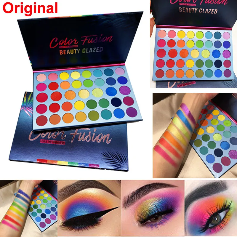Makeup Eyeshadow Palette Beauty Glazed Color Fusion Eye Shadow Glitter ...