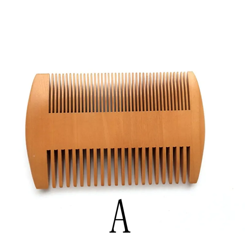 Wooden Double Sided Beard & Hair Comb Set Fine & Coarse Tooth Wood ...