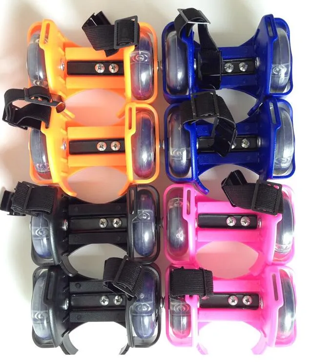 Kids' Flashing Wheel Heel Skates: Adjustable Light-Up Roller Skates ...
