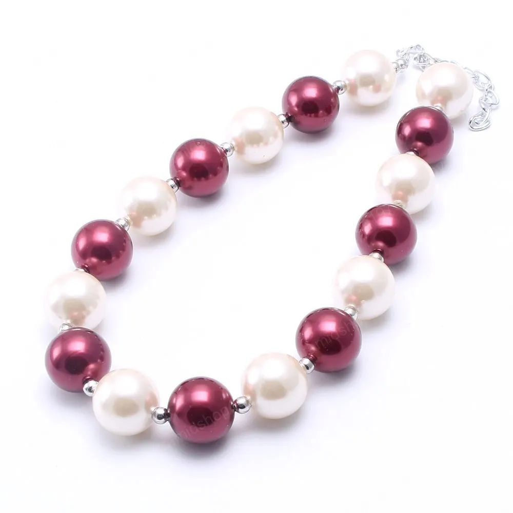 Kids Girls Chunky Beads Necklace, Fashion Pearl Bubblegum Necklace ...